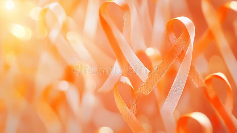 Orange Awareness Ribbons Symbolically Represent Hope Stock Illustration ...