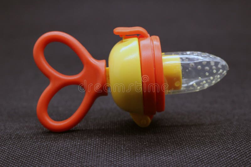 Orange Baby Pacifier with Lid Stock Image - Image of black, orthodontic ...