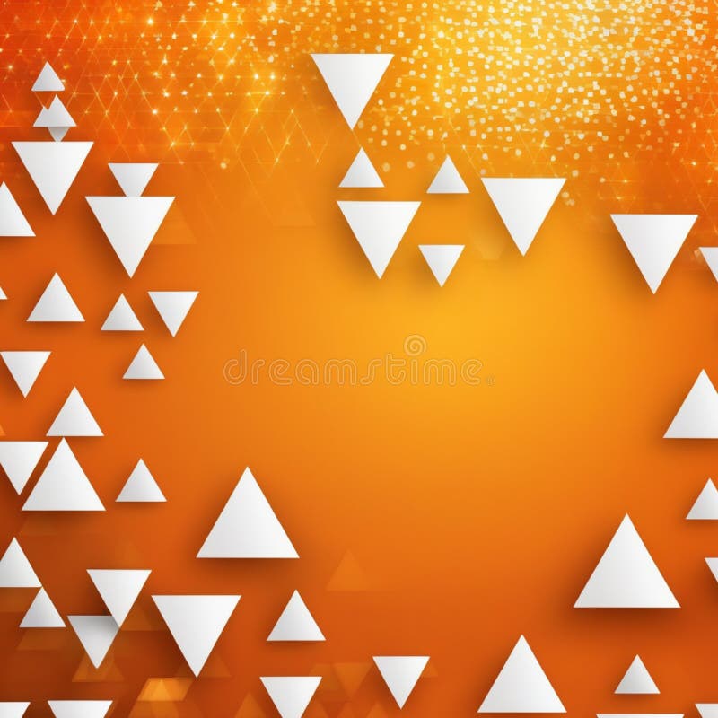 Orange Background with Abstract Triangle Pattern Stock Illustration ...