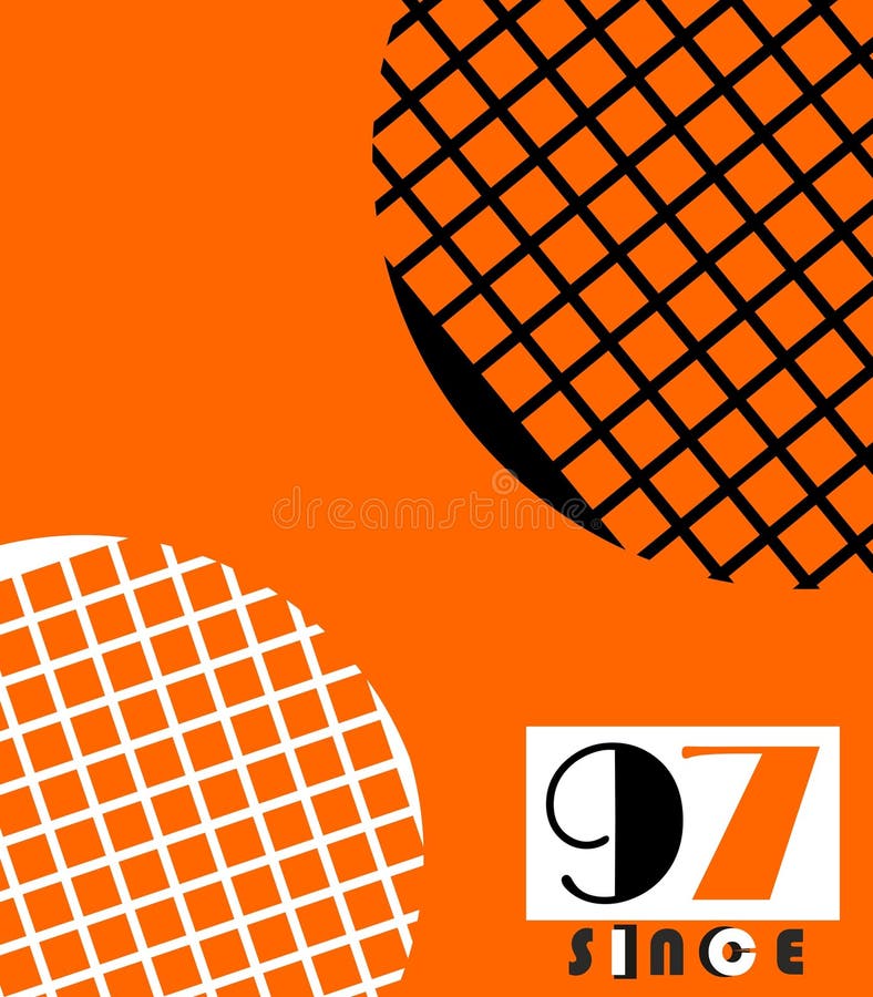 Orange Background Black White Boxes Pattern in Circle Shape Styled in ...