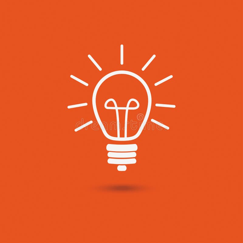 Orange Background Bulb Idea Stock Illustration - Illustration of energy ...