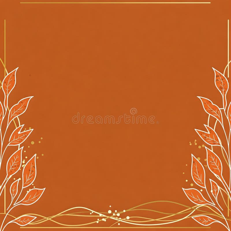 Orange Background with Decorative Elements Features White and Orange ...
