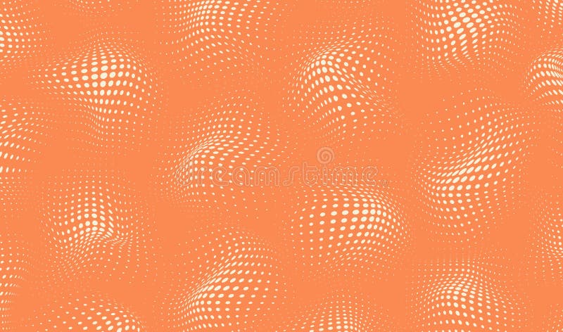 Orange Background with Dots. Halftone Dot Pattern. Wavy Half Tone ...