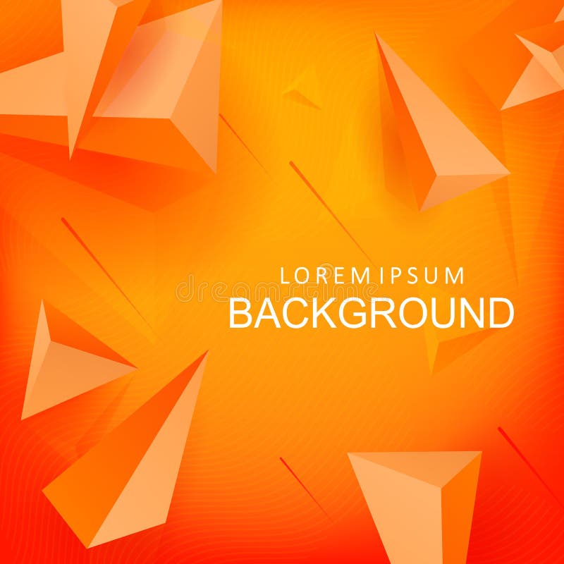 Orange Background with a Gradient, Volumetric Triangles with a 3D ...