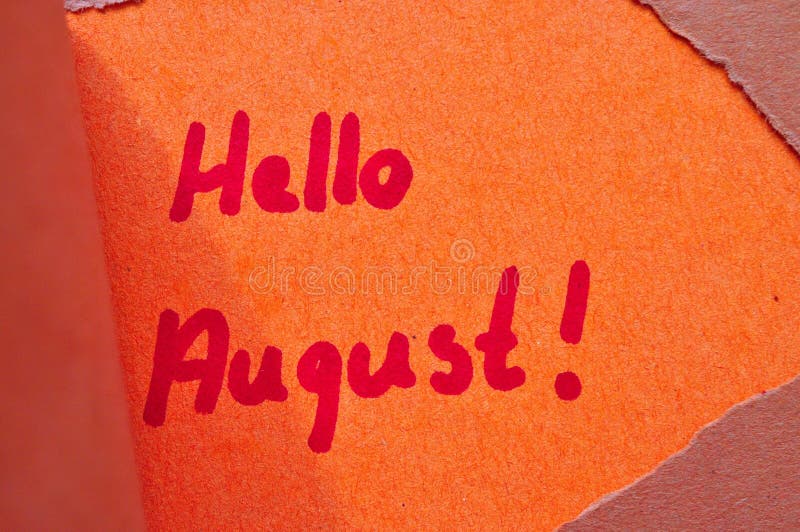 Retro Style Hello August Background Stock Photo - Image of yellow, logo ...