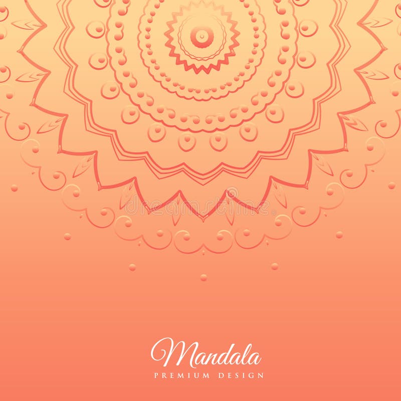 Orange Background with Mandala Design Stock Vector - Illustration of ...