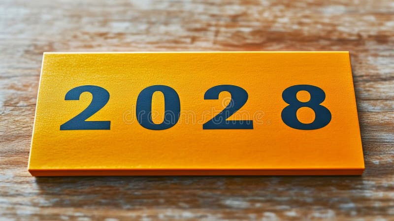 Orange Background with Numbers 2028 New Year Concept Image, Perfect for ...