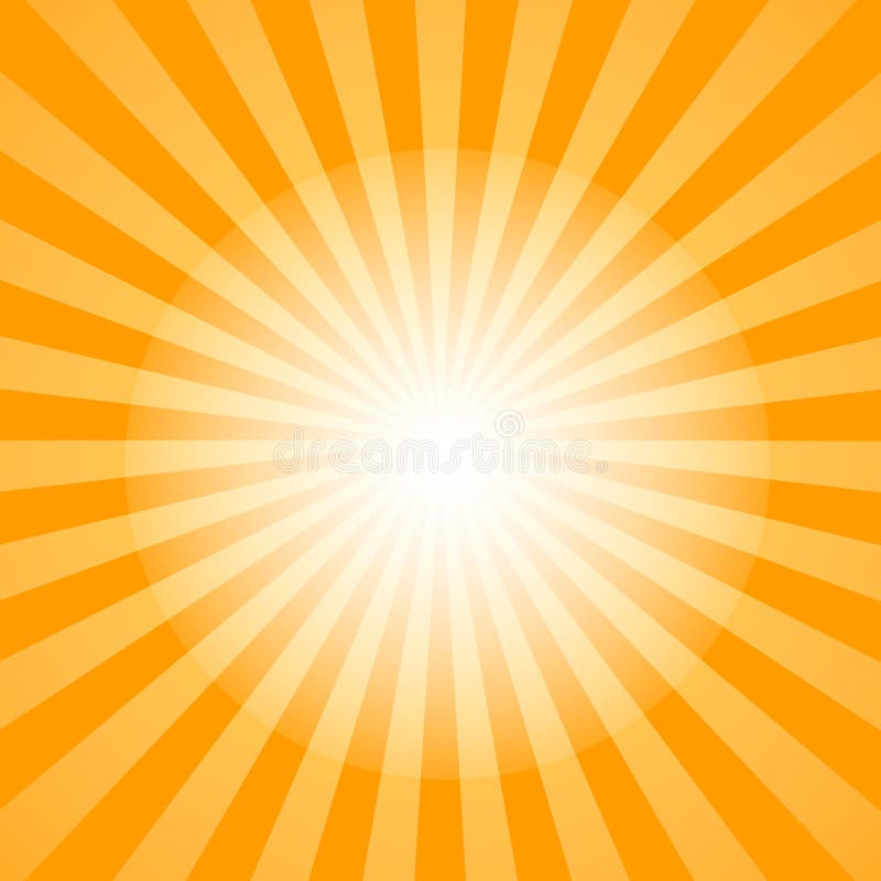 Orange Background with White Sun Ray Pattern of Starburst. Abstract ...