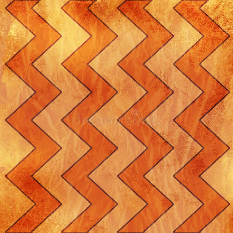 Orange Zigzag Wave Line Vector Illustration. Aque Graphic, Abstract ...