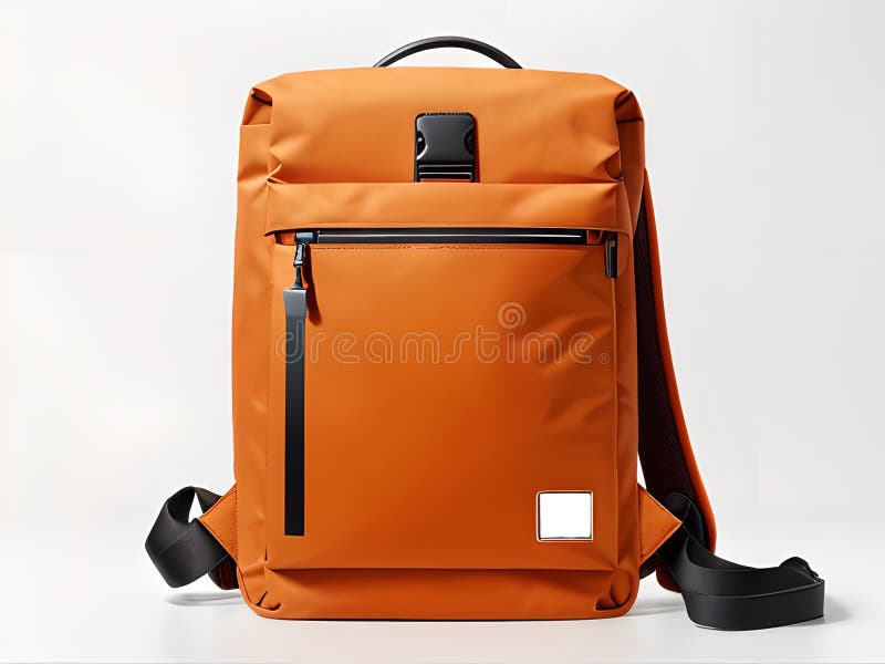 Orange Backpack, Bag, Back Pack Stock Illustration - Illustration of ...