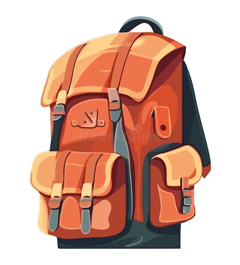 Orange backpack design stock vector. Illustration of suitcase - 283592490