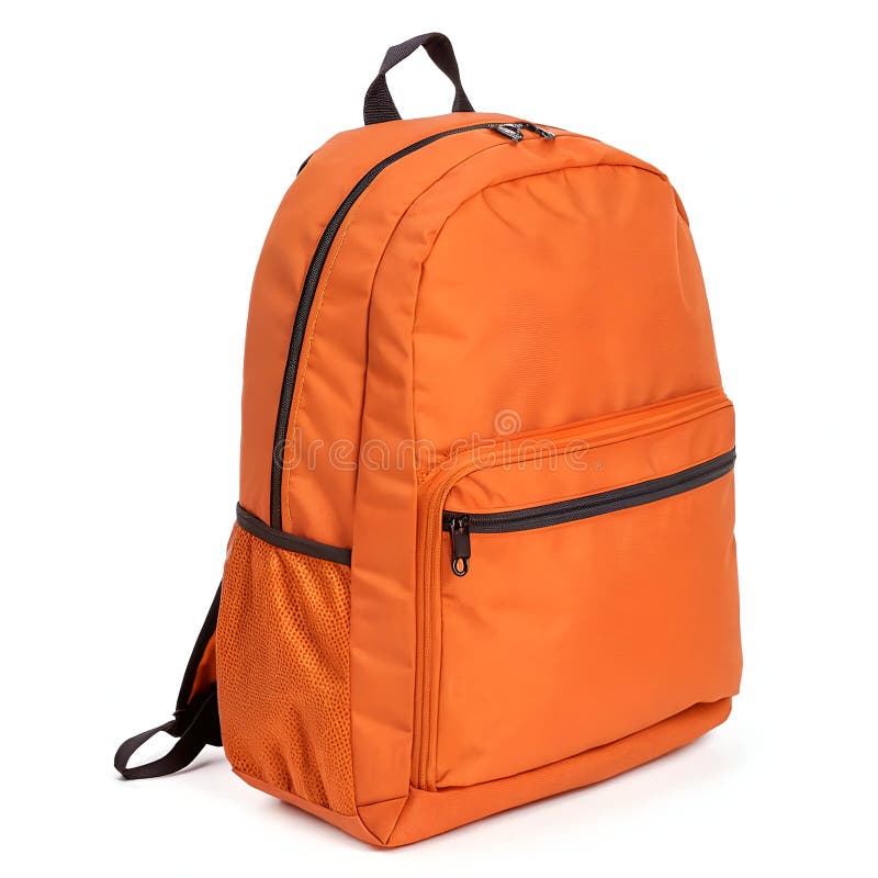 Orange Backpack stock illustration. Illustration of outdoor - 356333284