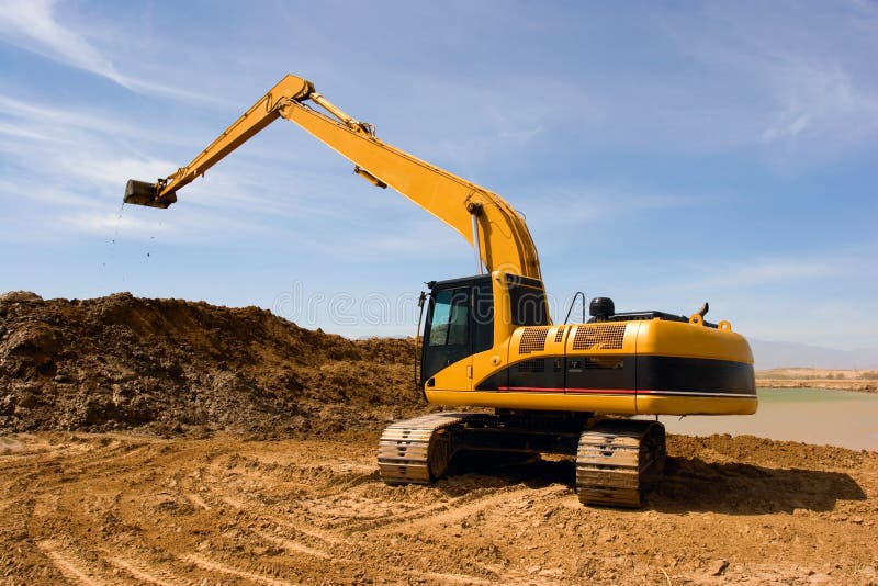 Orange Bagger An Der Baustelle Stockbild - Bild von graben, boden: 30679411