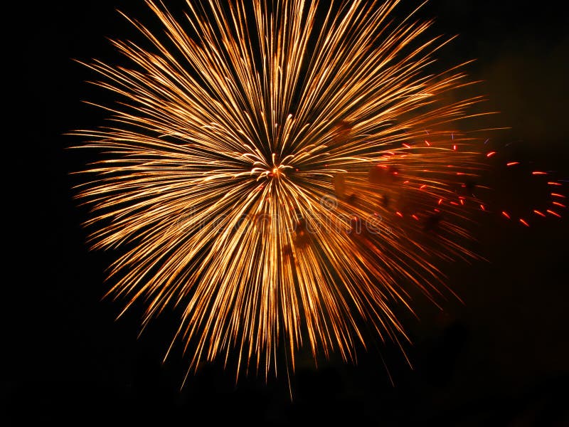 Orange Ball Fireworks Display Stock Photo - Image of orange, july: 6531070