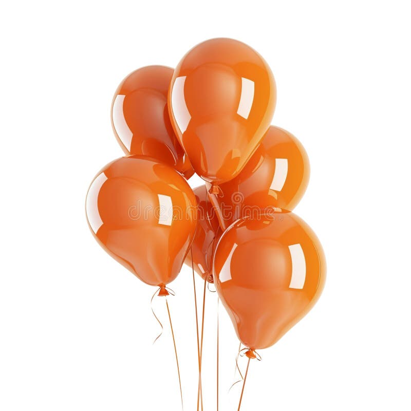 Orange Balloons Celebration Stock Image - Illustration of celebration ...