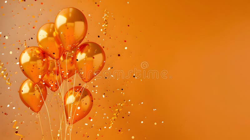 Orange Balloons Composition Background Stock Illustration ...