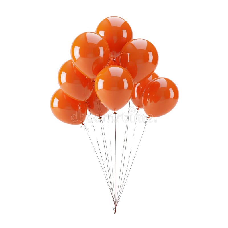 Orange Balloons Floating stock image. Illustration of anniversary ...