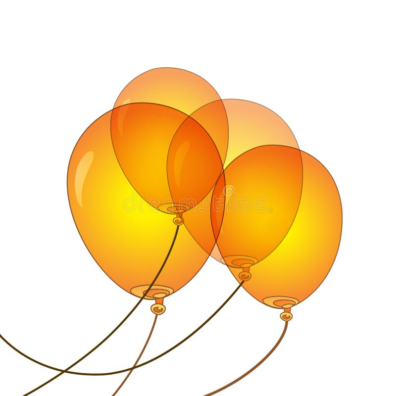 Orange Balloons Vector Illustration Stock Vector - Illustration of ...