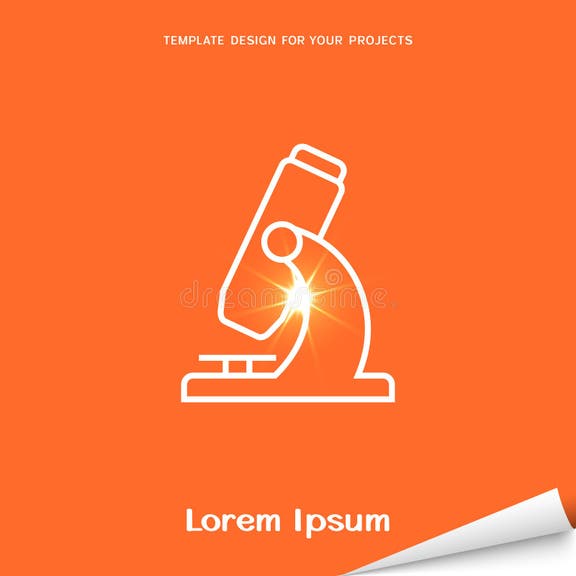 Orange Banner with Microscope Icon Stock Vector - Illustration of flare ...