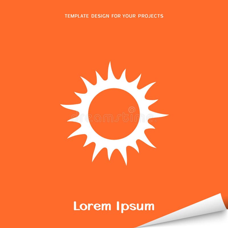 Orange Banner with Sun Icon Stock Vector - Illustration of paper ...