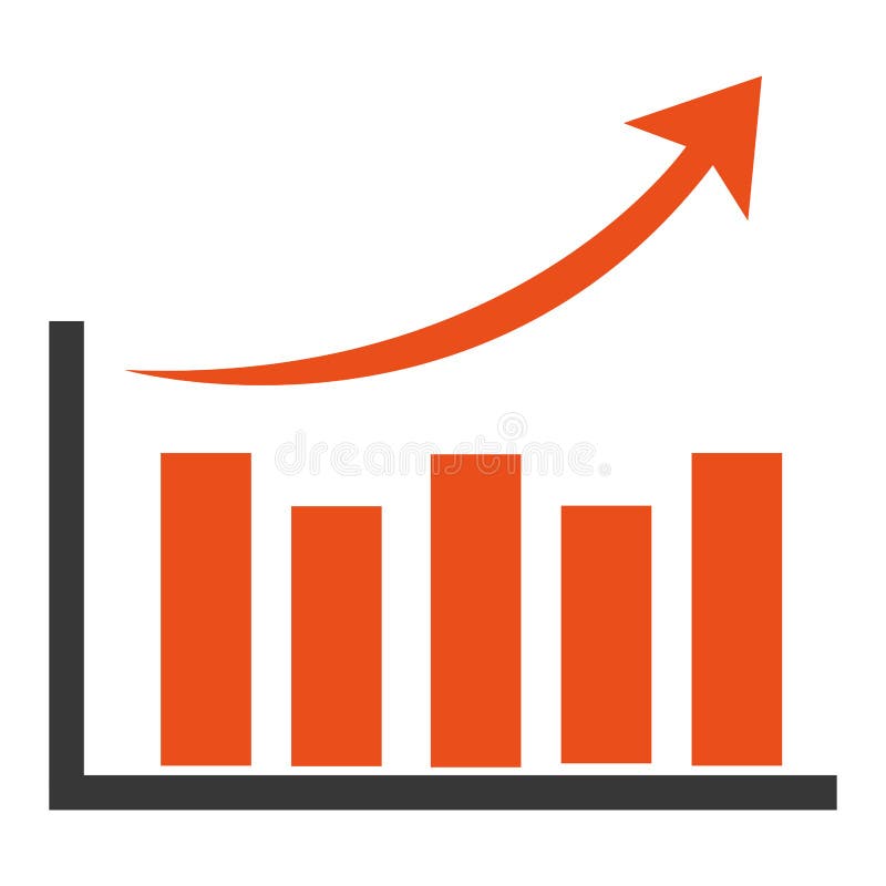 Orange Success Business Bar Graph Grow Up Stock Illustration ...