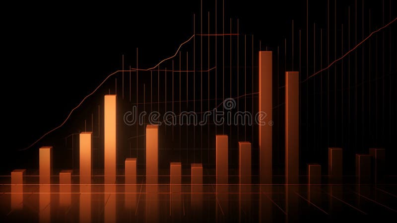 Orange Bar Graph Chart Signifies a Moderate Level of Growth and ...