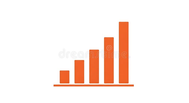 Orange Bar Graph Icon on White Background Stock Illustration ...