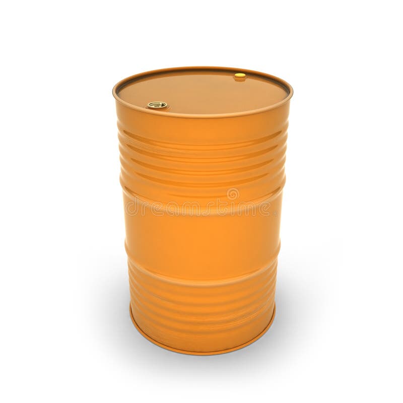 Orange Barrel on a White Background Stock Illustration - Illustration ...