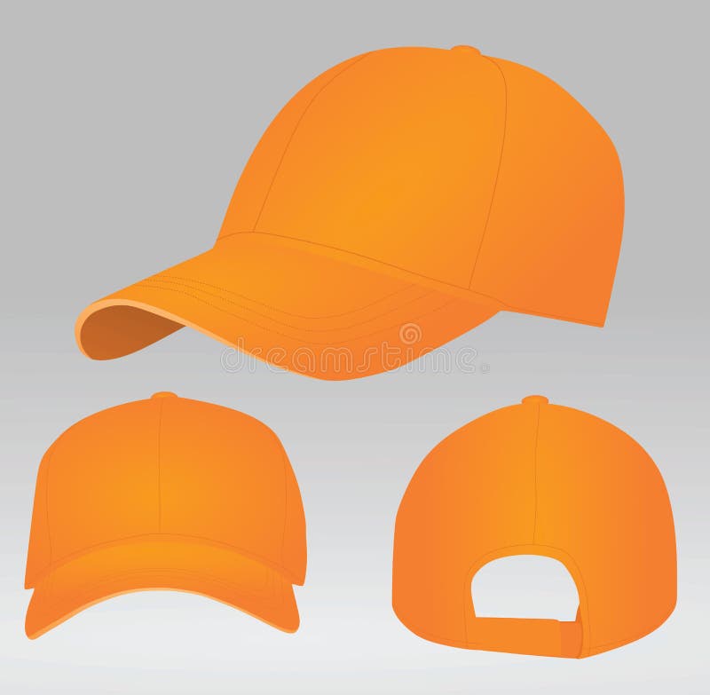 Orange baseball cap stock vector. Illustration of orange - 100674917
