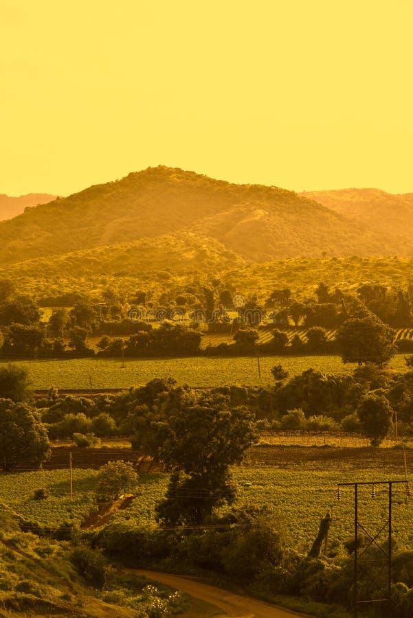 Yellow Based Mountain Sun Rise Wallpapers Stock Image - Image of ...