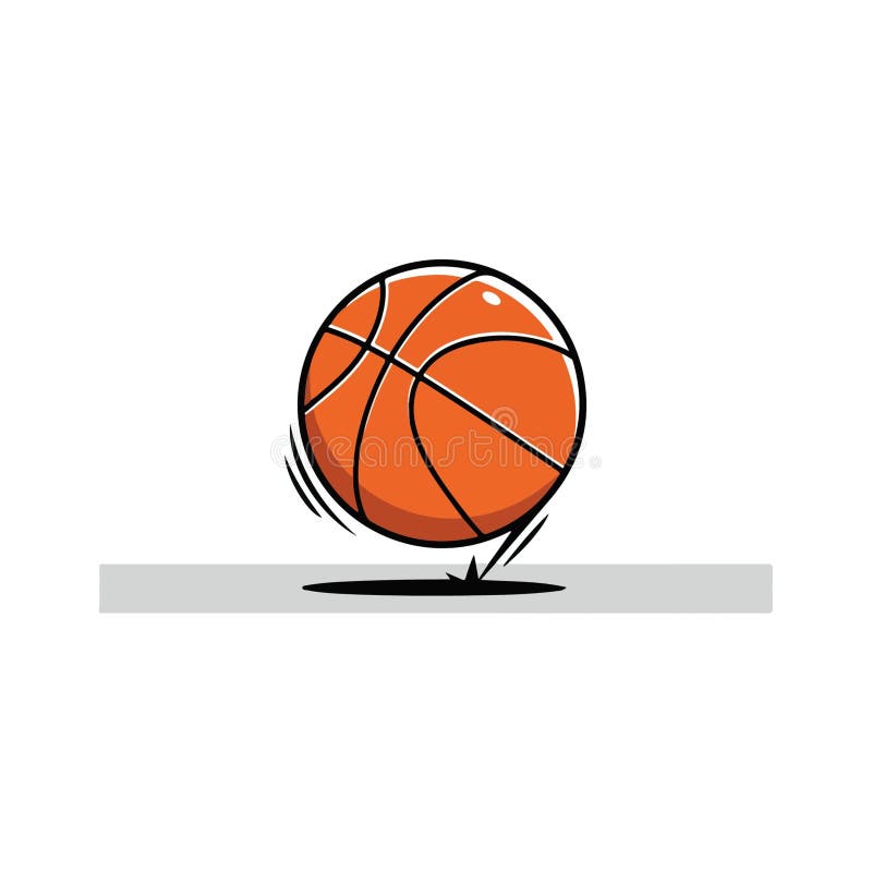 Orange Basketball Bouncing on Gray Surface, Sport Illustration Stock ...