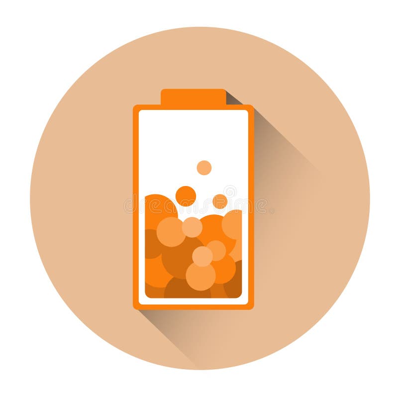 Orange Battery Half Charge Icon Stock Vector - Illustration of colorful ...