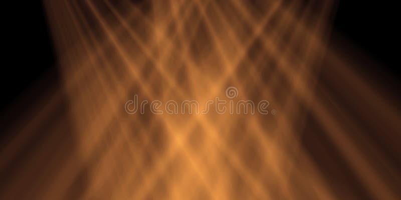 Orange Beam of Rays on Black Background Stock Illustration ...