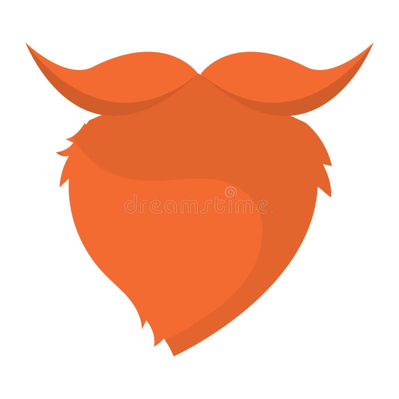 Orange Beard and Mustache Cartoon Design. Vector Stock Vector ...