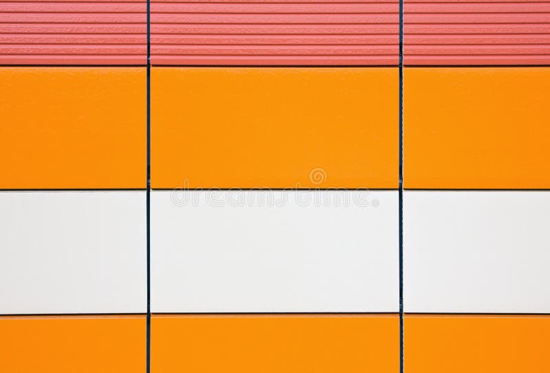 Orange and Beige Tiles for Cladding Exterior Stock Photo - Image of ...