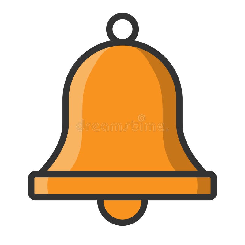 Orange Bell Icon Vector Illustration Stock Vector - Illustration of ...
