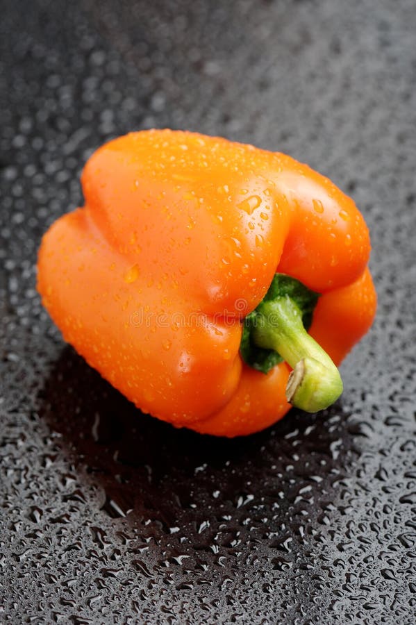Orange bell pepper stock photo. Image of black, paprika - 34312692