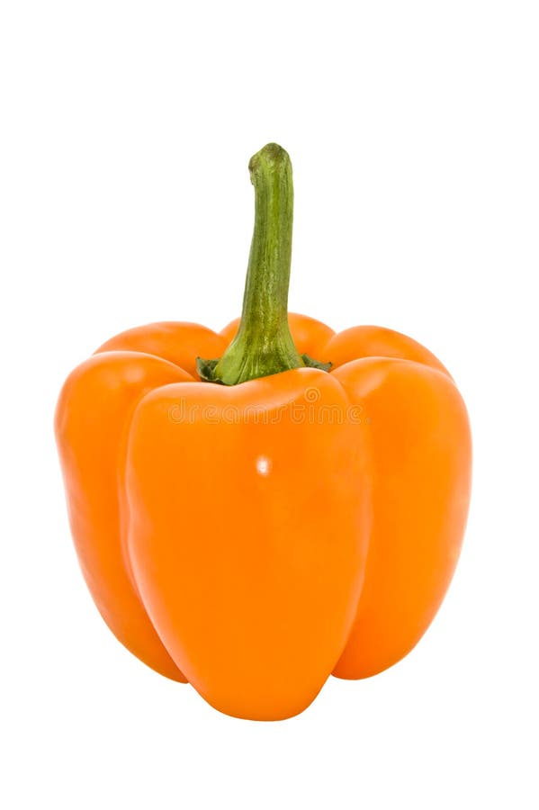 Orange Bell Pepper Front View Stock Image - Image of studio, vertical ...