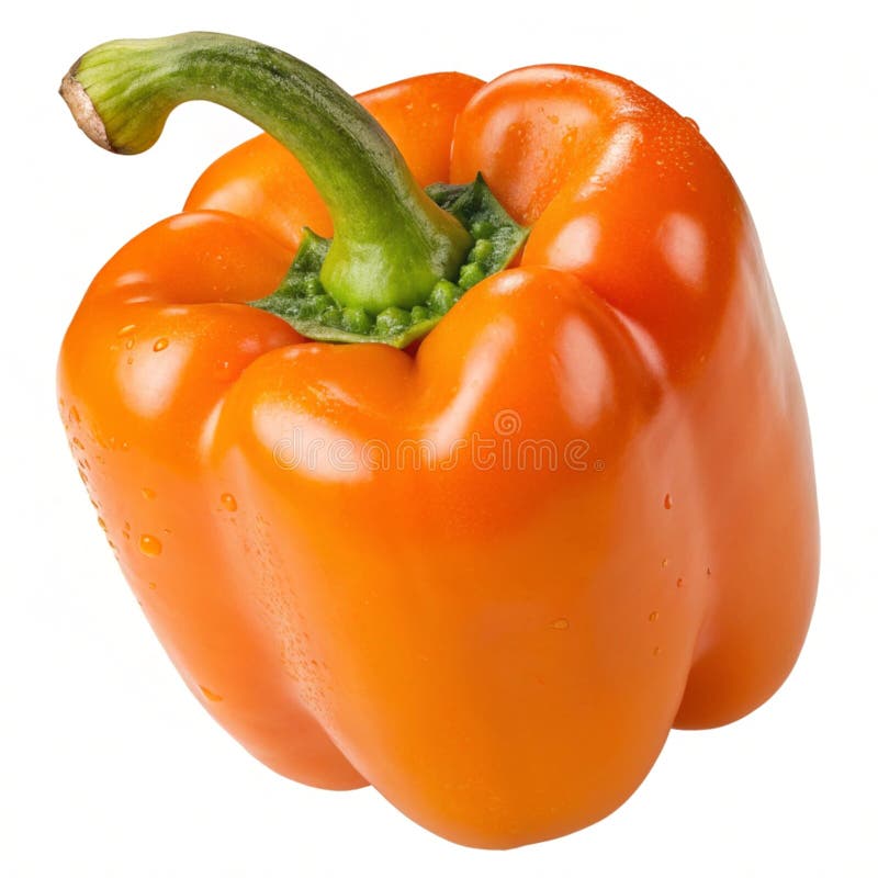 Orange Bell Pepper Isolated on Transparent Background Stock Illustration - Illustration of ...