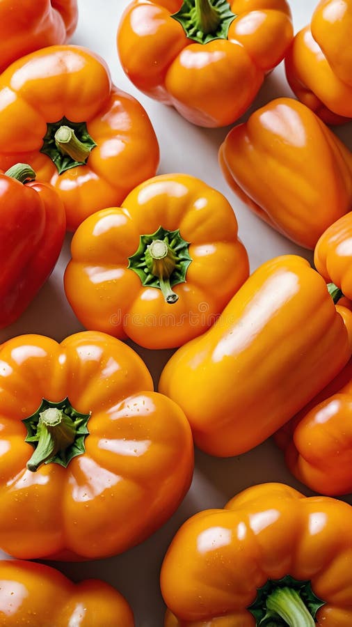 Orange Bell Peppers Isolated on White Ai Generated Stock Illustration ...
