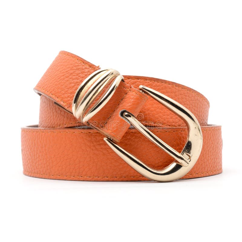 Orange Belt Isolated on White Stock Image - Image of style, accessory ...