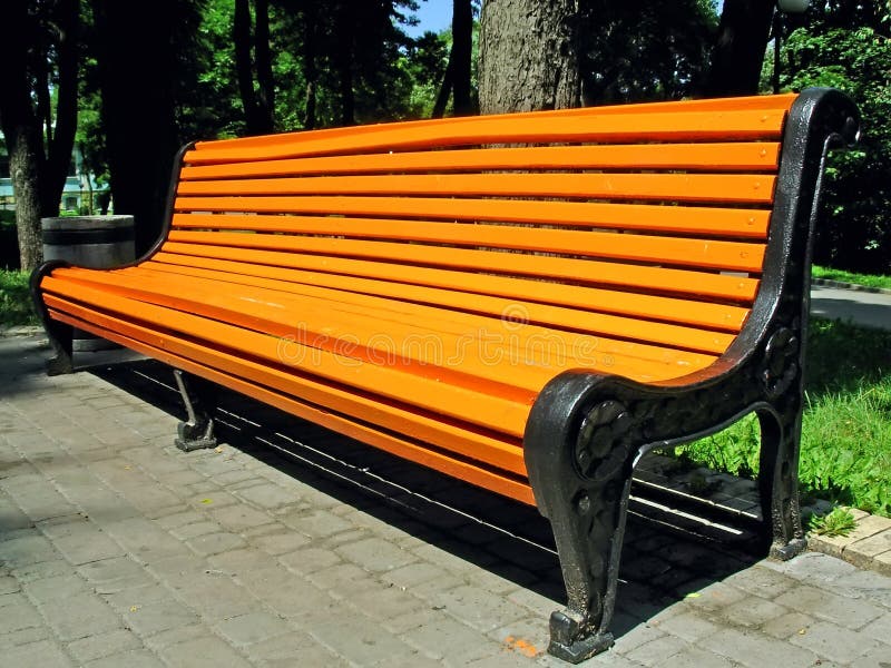 Orange bench stock photo. Image of bench, chair, natural - 9195376