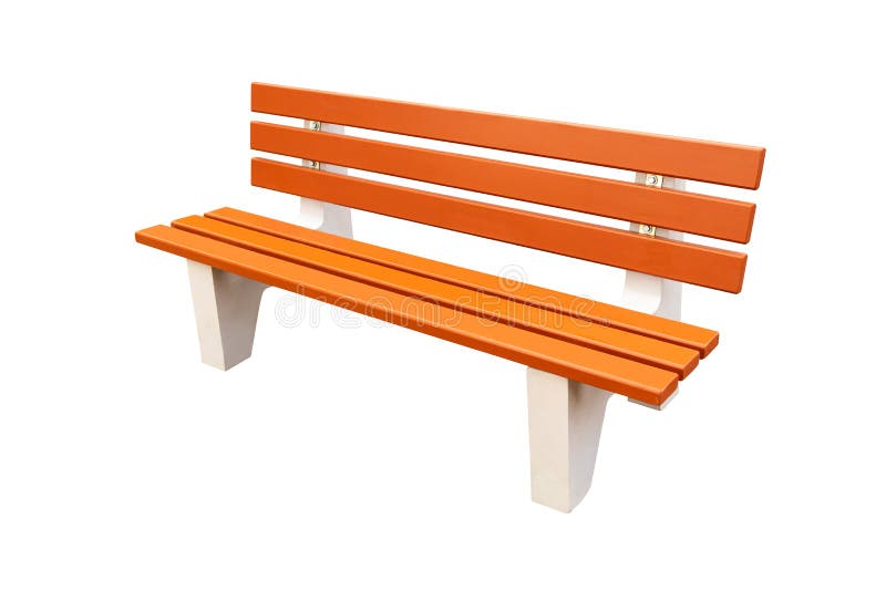 Orange Bench for a Playground or Park Isolated on White Stock Photo ...