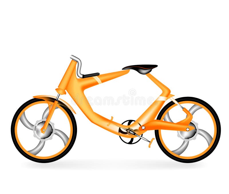 Orange Bicycle Concept Design Stock Illustration - Illustration of ...