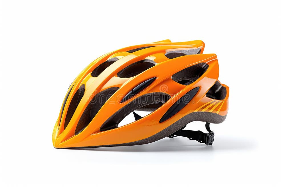 Orange Bicycle Helmet Isolated from White Background Stock Illustration ...