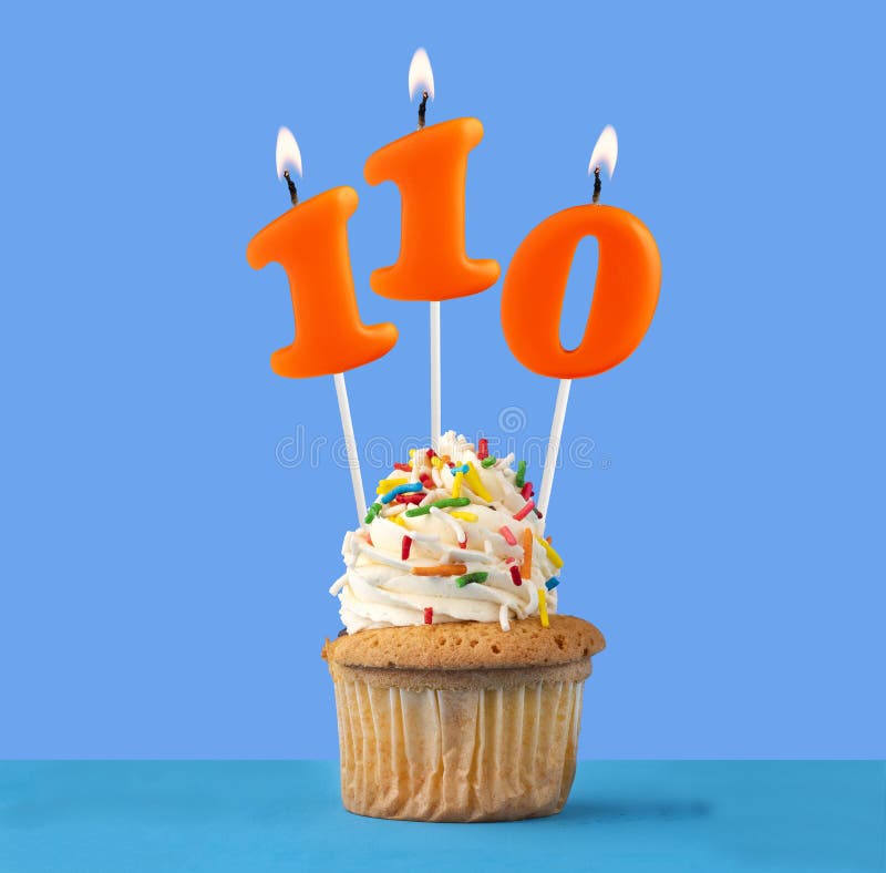 Orange Birthday Candle and Cupcake - Number 110 Stock Illustration ...