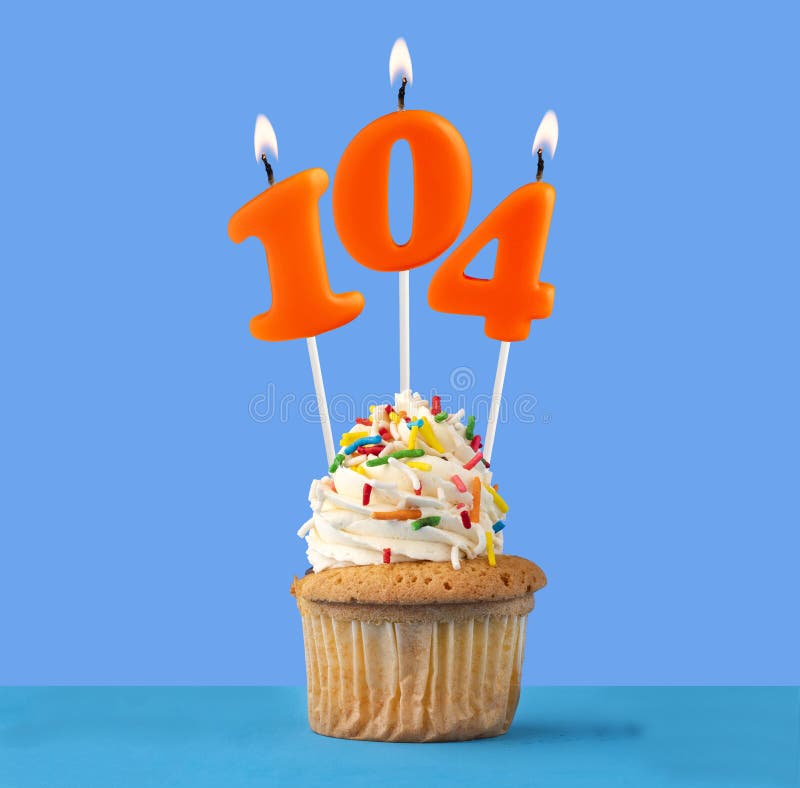 Orange Birthday Candle and Cupcake - Number 104 Stock Illustration ...