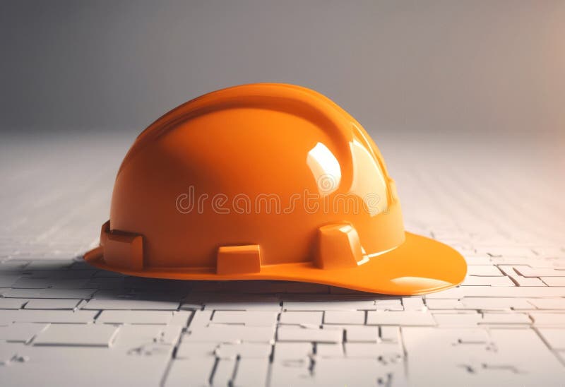 Orange Bit Worker Colored Artwork 16 Hardhat Background Olated White ...