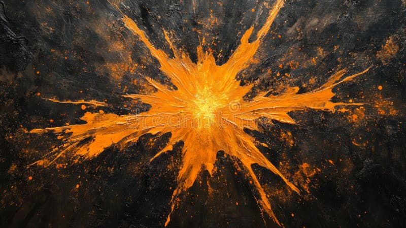 Orange and Black Abstract Paint Explosion Stock Illustration ...