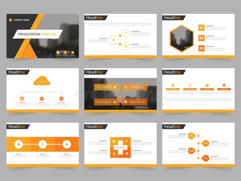 Orange Black Abstract Presentation Templates, Infographic Elements ...